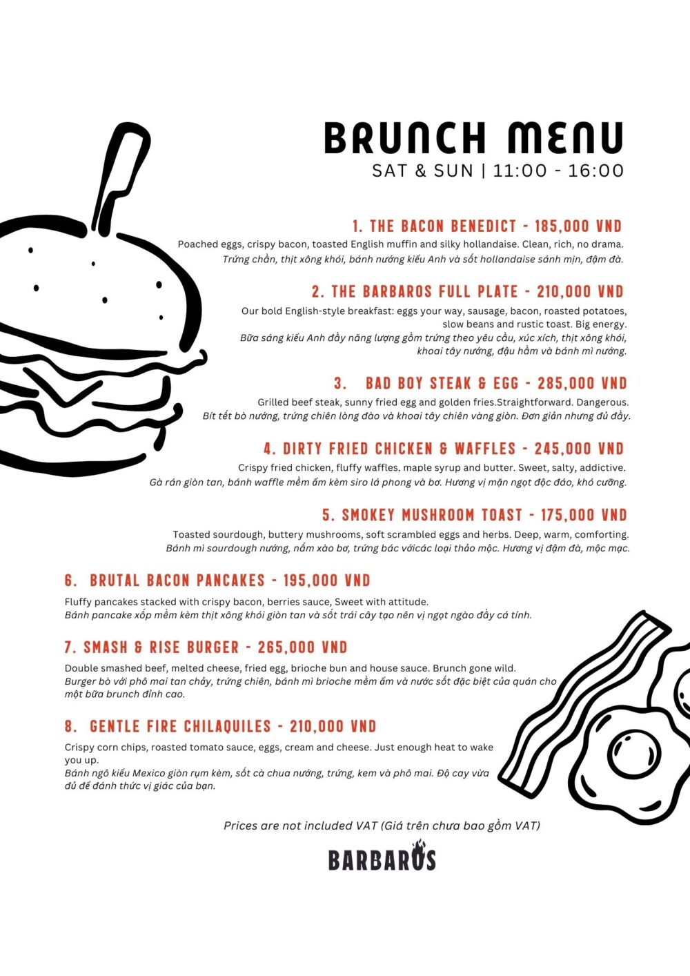Menu - Barbaros Restaurant - Smoked BBQ Meat, Burguers and ...